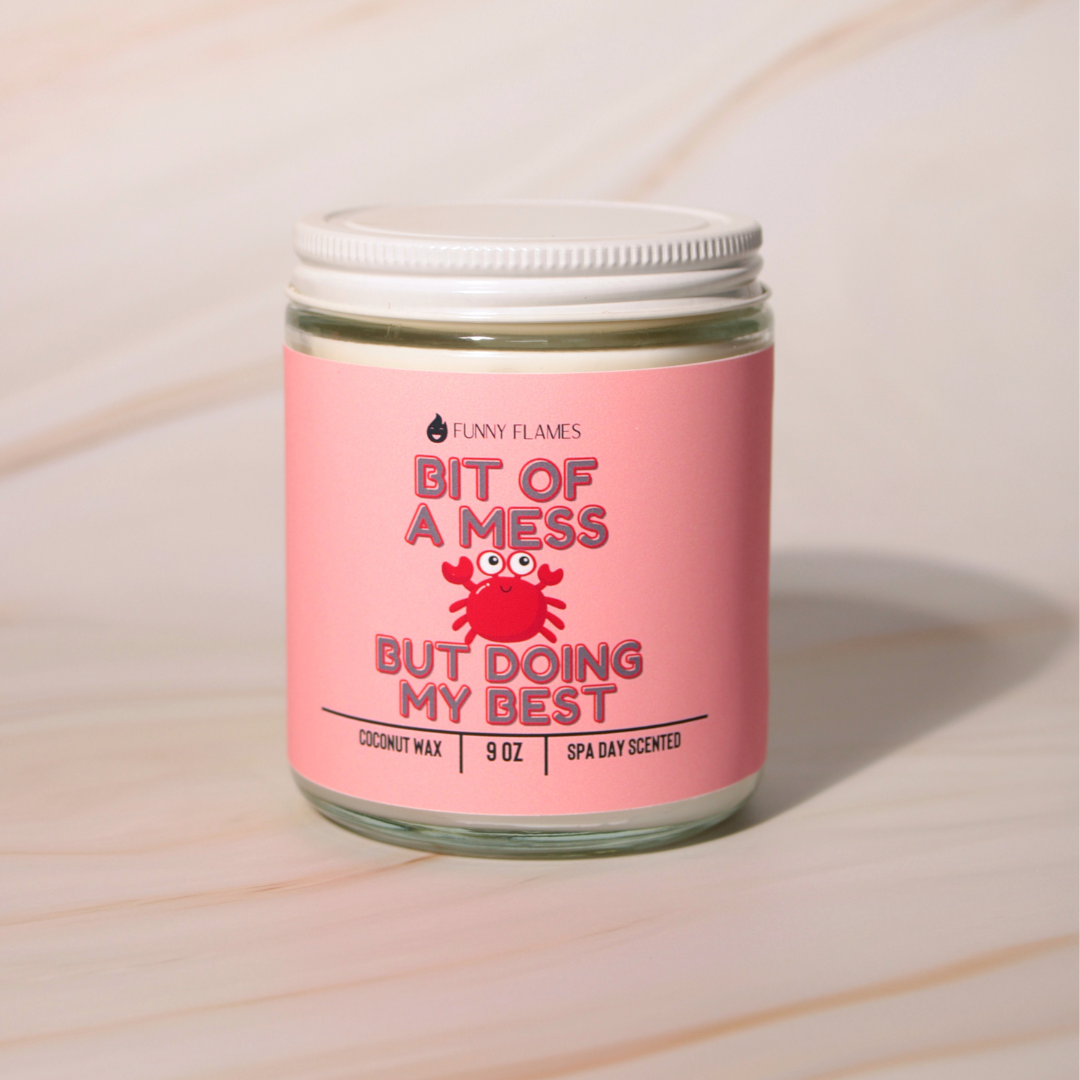 A Bit Of A Mess, But Doing My Best - Funny Candles | Funny Flames Candle Co
