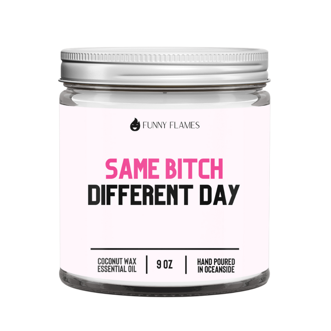 Same Bitch, Different Day | Funny Flames Candle Co